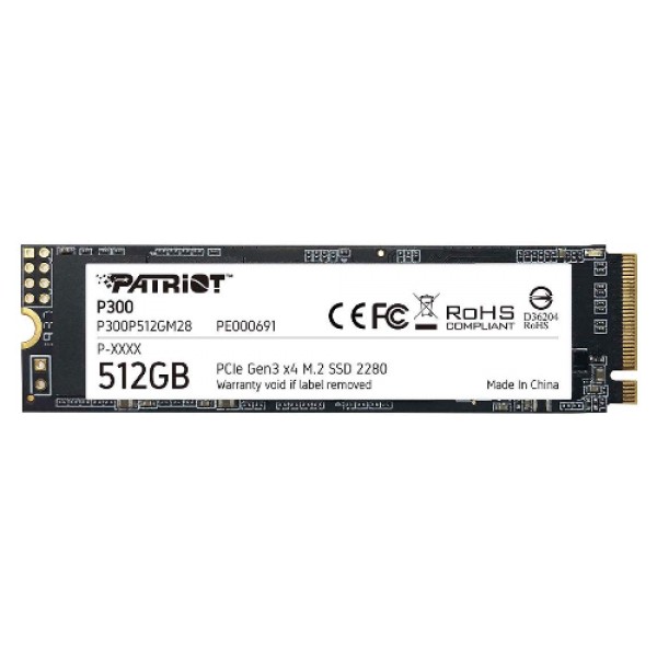 SSD M.2 NVMe 512GB Patriot P300 1700MBs/1100MBs P300P512GM28