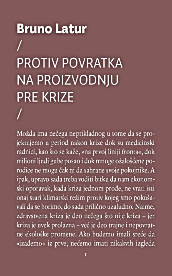 Protiv povratka na proizvodnju pre krize