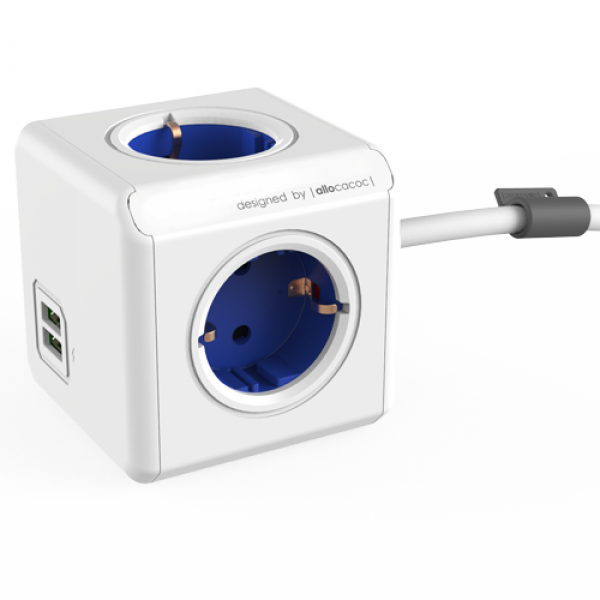 ALLOCACOC 1402BL/DEEUPC Power Cube Produžni 1.5m 2xUSB + 4 x šuko plavi