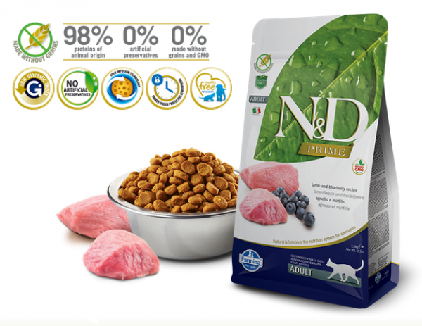 N&D Prime Cat Suva hrana Lamb&Blueberry 300g