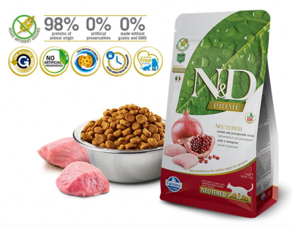 N&D Suva hrana Prime Cat Neutered Chicken&Pomegranate 300g