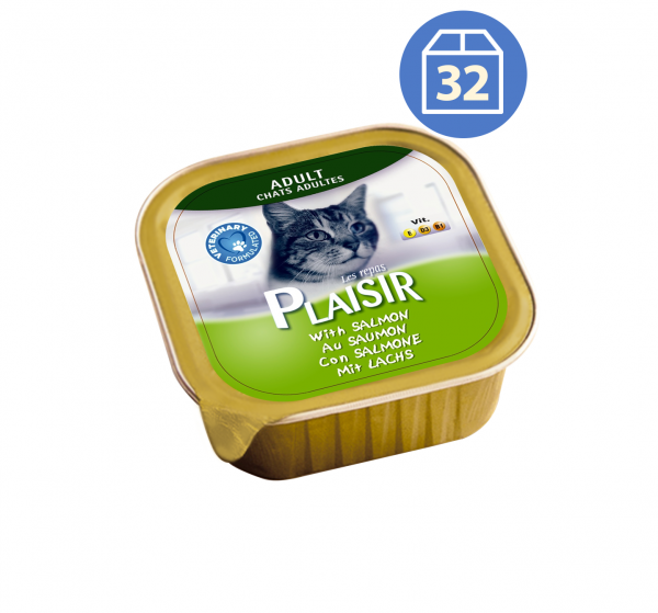 Plaisir pašteta Vlažna hrana za mačke losos 100g x 32kom pakovanje