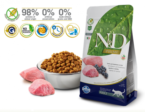 N&D Suva hrana Prime Cat Lamb&Blueberry 1,5kg