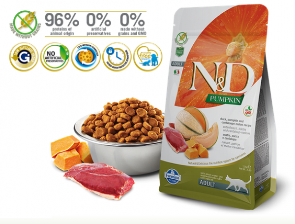 N&D Suva hrana Cat Pumpkin Duck&Cantaloupe Melon 1,5kg