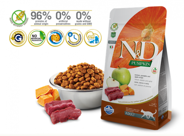 N&D Suva hrana Cat Pumpkin Venison&Apple 1,5kg