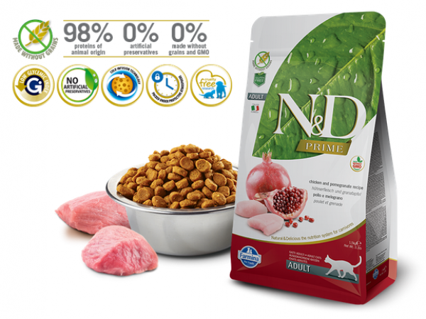 N&D Suva hrana Prime Cat Chicken&Pomegranate 5kg