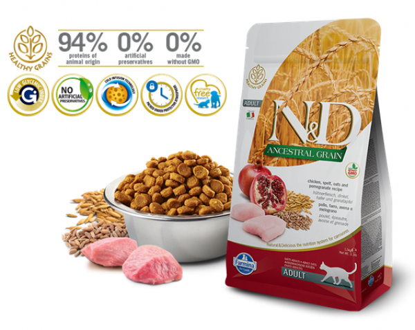 N&D Suva hrana LG Cat Chicken&Pomegranate 10kg