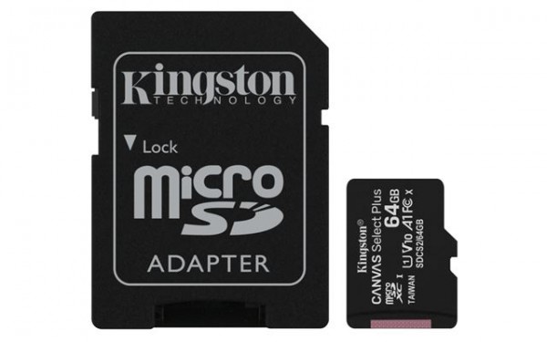 MICRO SD 64GB KINGSTON + SD adapter SDCS264GB