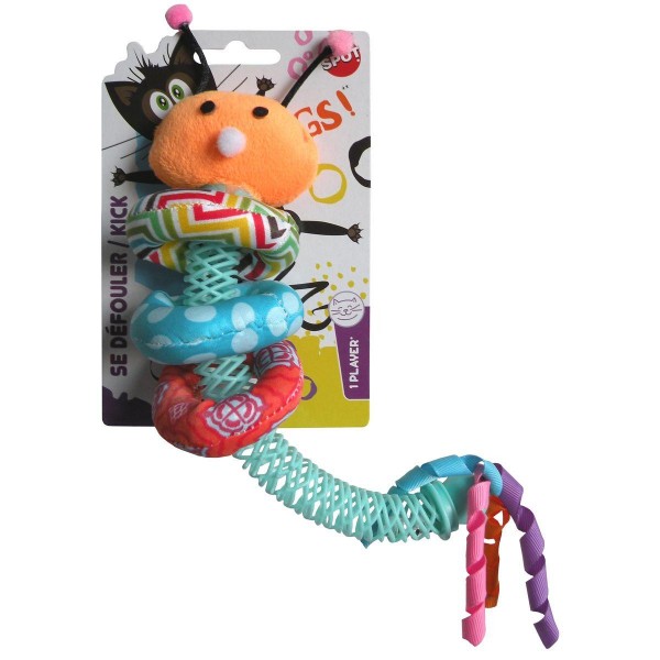 Igračka za mačke Huggy gusenica sa zvonom i mačijom travom