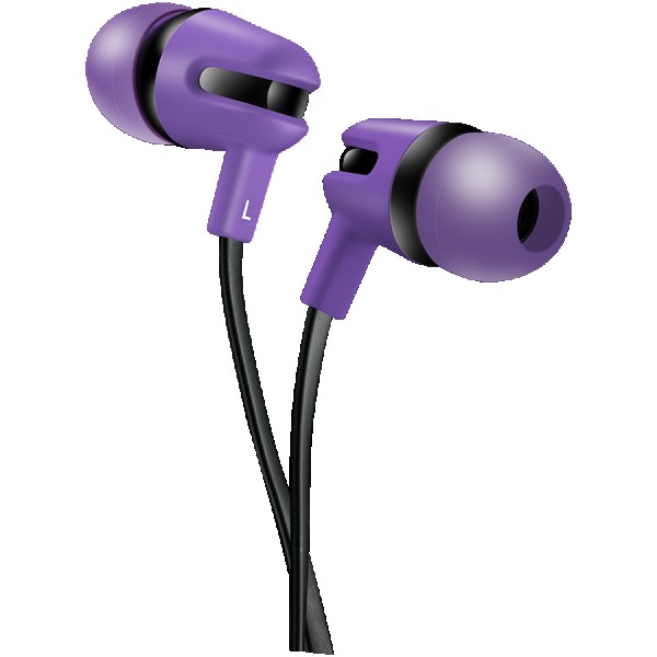 CANYON Stereo earphone with microphone, 1.2m flat cable, Purple, 22*12*12mm, 0.013kg ( CNS-CEP4P )