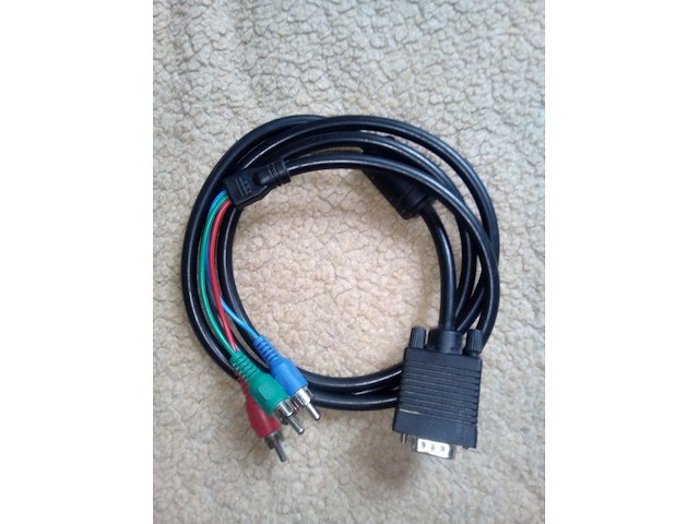 Kabel VGA/HDB 15 Pinova muški u 3 RCA muški 1,5m