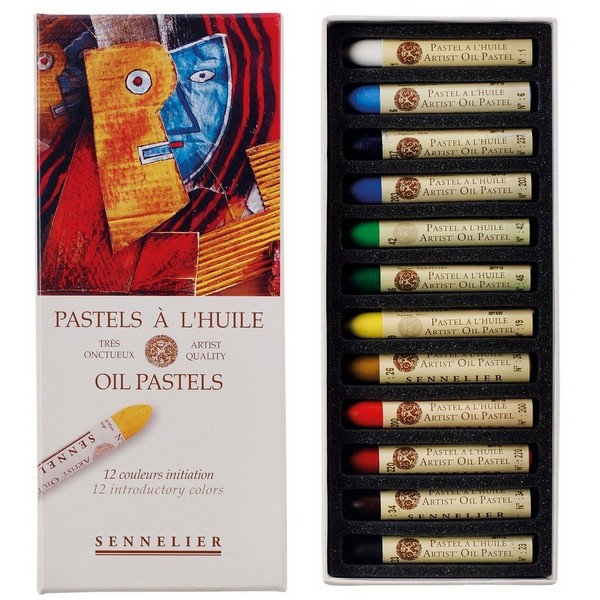 Sennelier Oil pastels Cardboard set 12 Oil pastels - Initiation