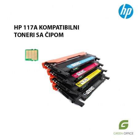 KOMPATIBILNI TONERI U BOJI SA ČIPOM HP W2070A | W2071A | W2072A | W2073A (117A)