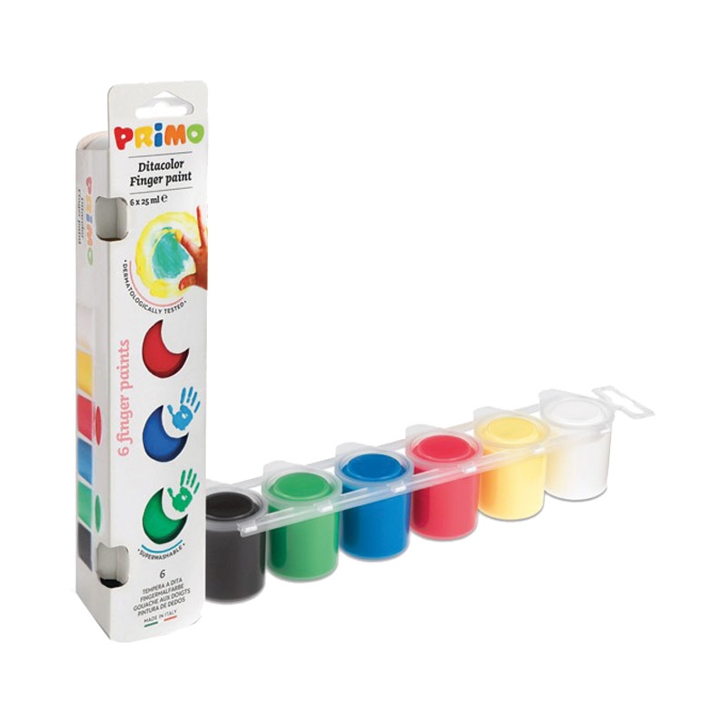 Boja tempera za prste 25ml x 6boja (čaša) Primo CMP 225TD6E blister