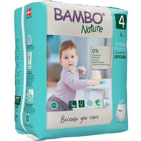 Bambo pelene Nature Pants Size 4 7-14kg 20 kom