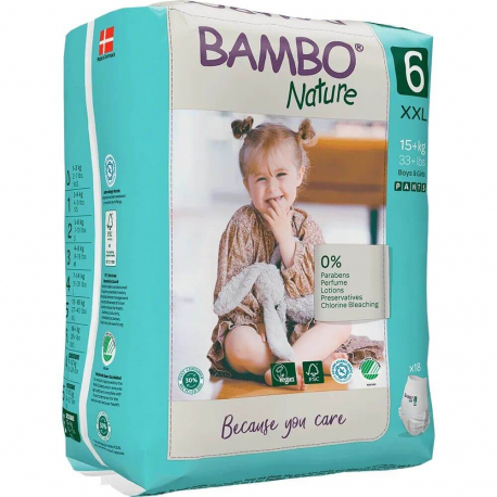 Bambo pelene Nature Pants Size 6 18+ 18 kom