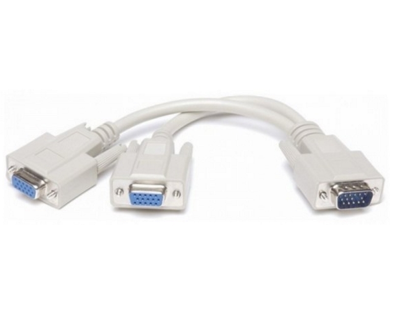 FAST ASIA Adapter VGA - VGA M/2F (spliter) crni