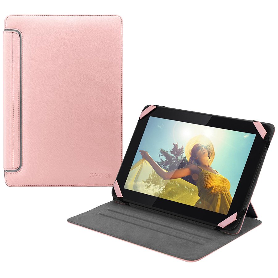 CANYON CNA-TCL0207P Universal case with stand suitable for most 7 tablets, convenient rotation design and different angle range for viewing(Color: Pink)