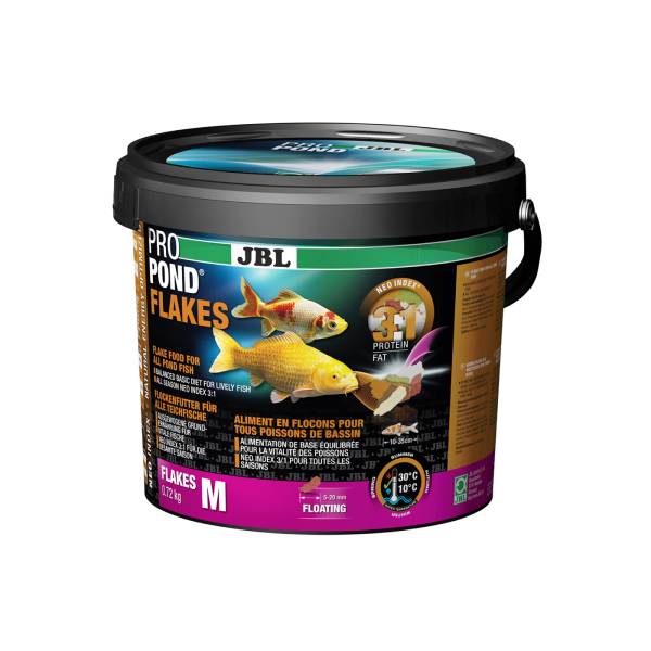 JBL Pro Pond Flakes M, potpuna osnovna hrana za koi ribu i ribu u baštenskim jezerima - 5,5l