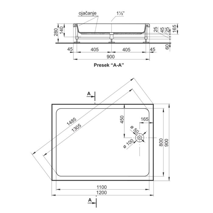 120X90 K tuš kada POLYAGRAM