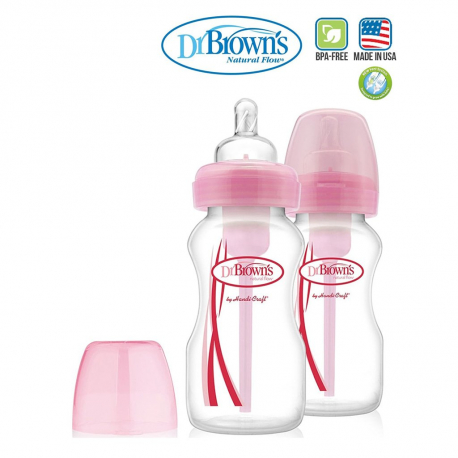 Dr Brown's plasticna Options+bocica 270ml Roze