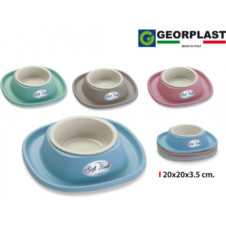 Georplast Soft touch inox -posuda za hranu i vodu 20x20x3,5 cm psi