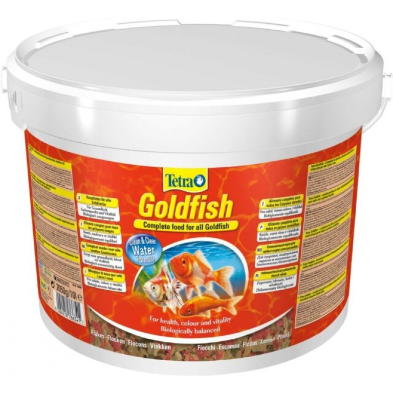 Tetra Goldfish 10L-Lisnata hrana za sve zlatne i druge hladnovodne ribice.
