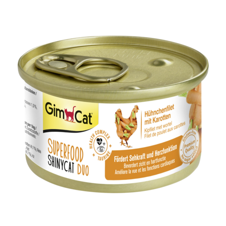 GimCat ShinyCat piletina i sargarepa 70g