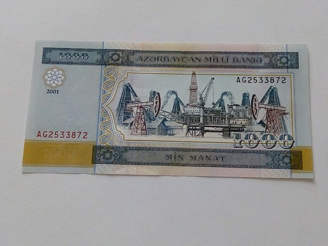 1000 Manat 2001.g - Azerbejdžan - ODLIČNA -