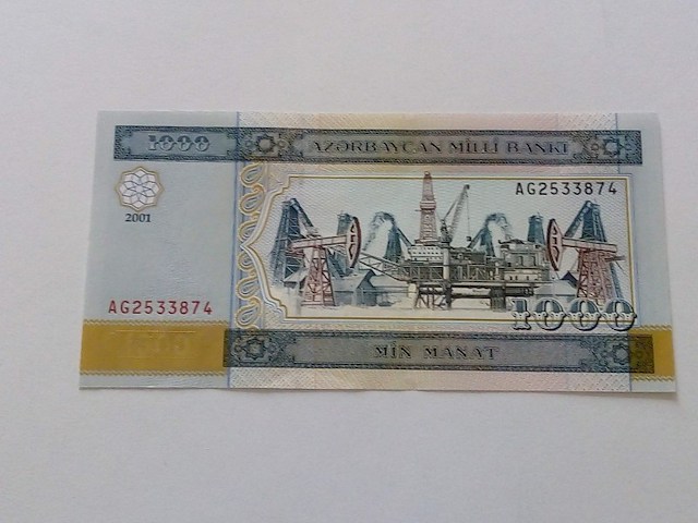 1000 Manat 2001.g - Azerbejdžan - ODLIČNA -