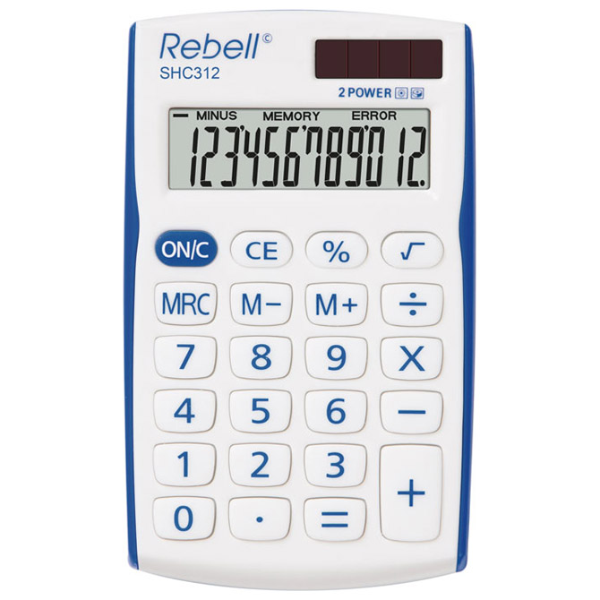 Kalkulator džepni 12mesta Rebell RE-SHC312BL BX belo plavi
