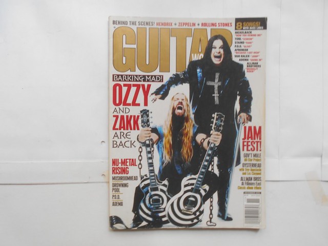 Guitar world  nov 2001. Ozzy and Zakk