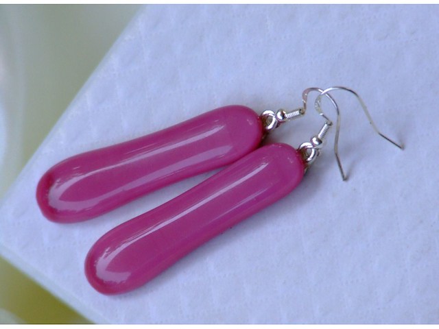 MINĐUŠE Bullseye Staklo - ROZE DANGLE, Ag925