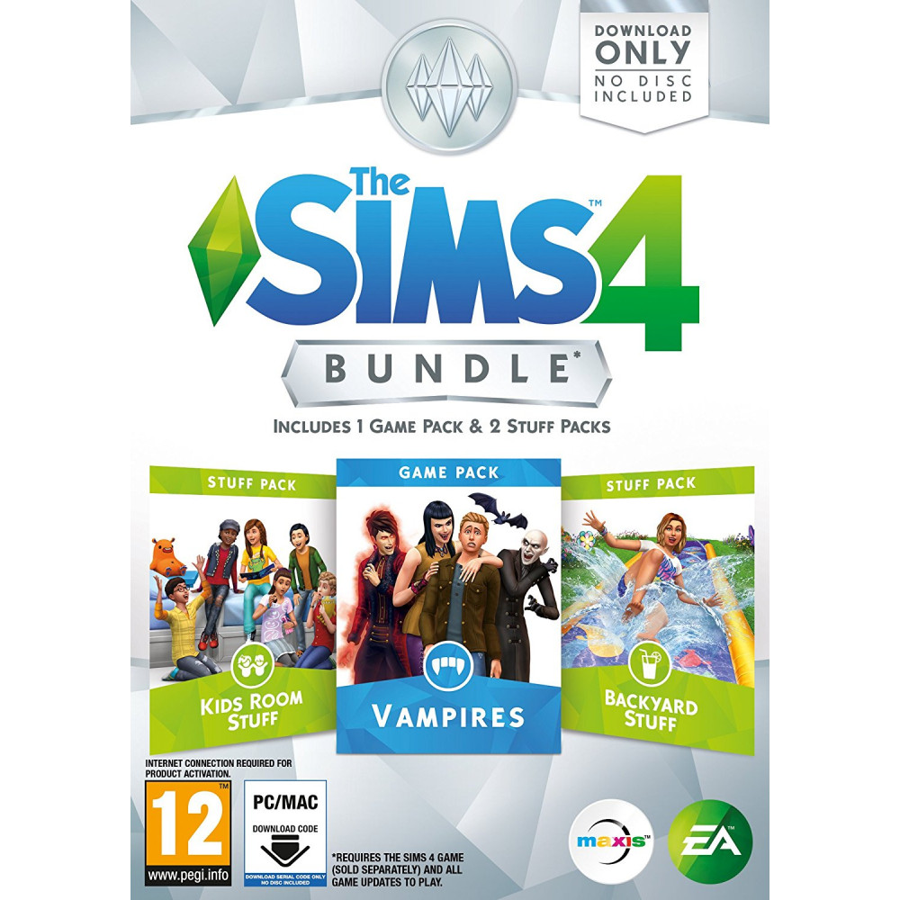 PC The Sims 4 Bundle Pack 7 Kids Room Stuff + Vampires + Backyard Stuff (Code in a Box)