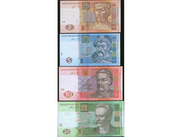 Ukrajina (Ukraine) set 4 banknotes 2013-2015. UNC.