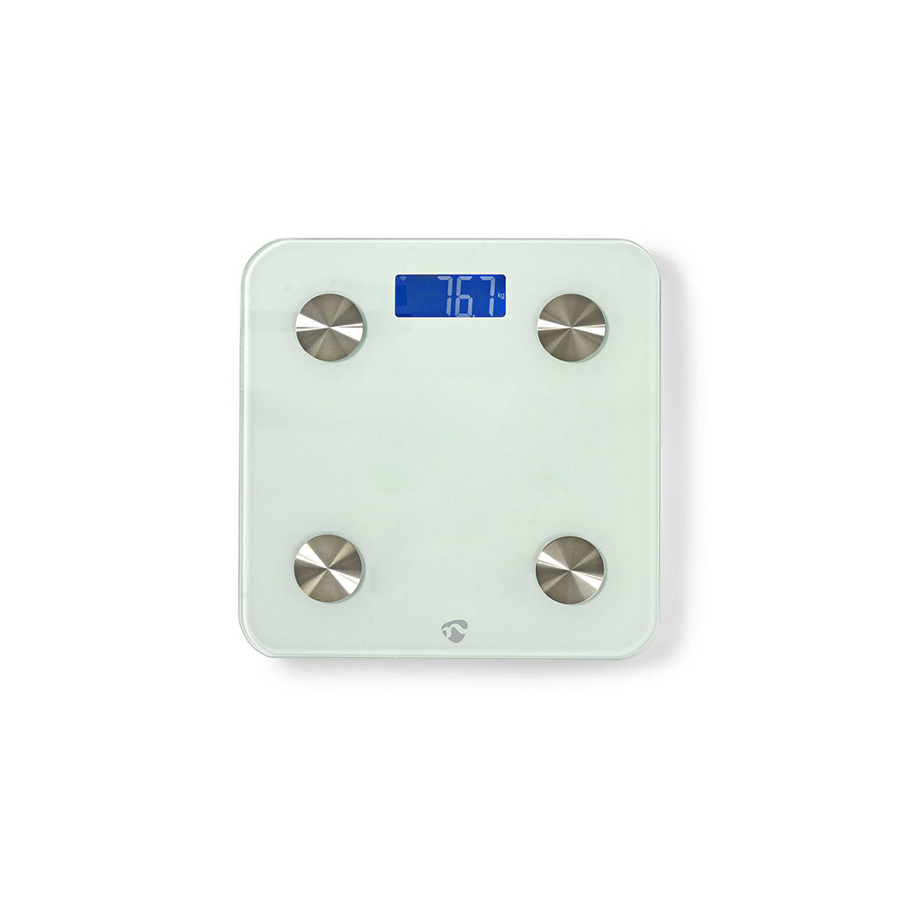 Nedis Smart Personal Scales | BMI, Fat, Water, Bones, Muscle, Protein | Tempered Glass | 8 Users