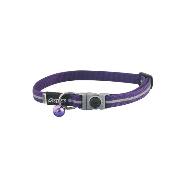Rogz Safelock Buckle Collar Purple, ljubičasta ogrlica za mačke - 11mm / 20-31cm