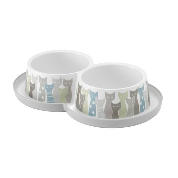 Moderna Trendy Dinner Double Cat Maasai Grey White, činija za mace - 2x350ml