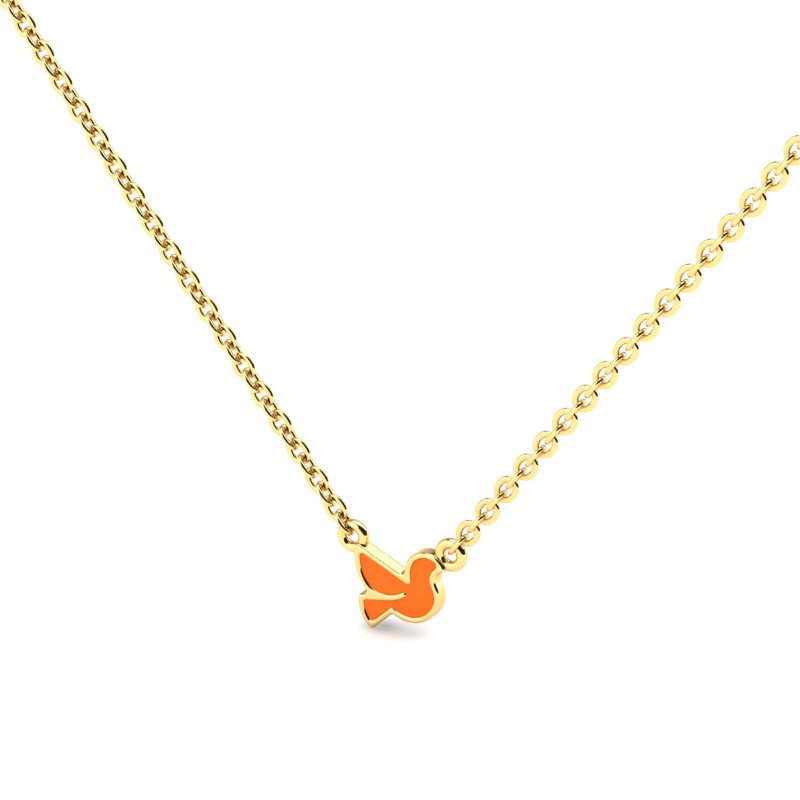 Zlatna ogrlica sa narandžastom vivom Nikolina