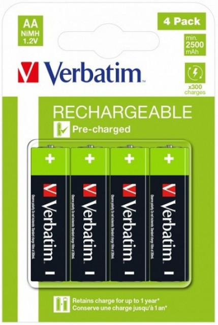 Verbatim punjive baterije akumulatori AA blister 4KOM 2.500MAH ( 49517/Z )