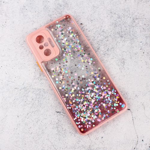 Futrola - maska Frame Glitter za Xiaomi Redmi Note 10 Pro/Redmi Note 10 Pro Max roze