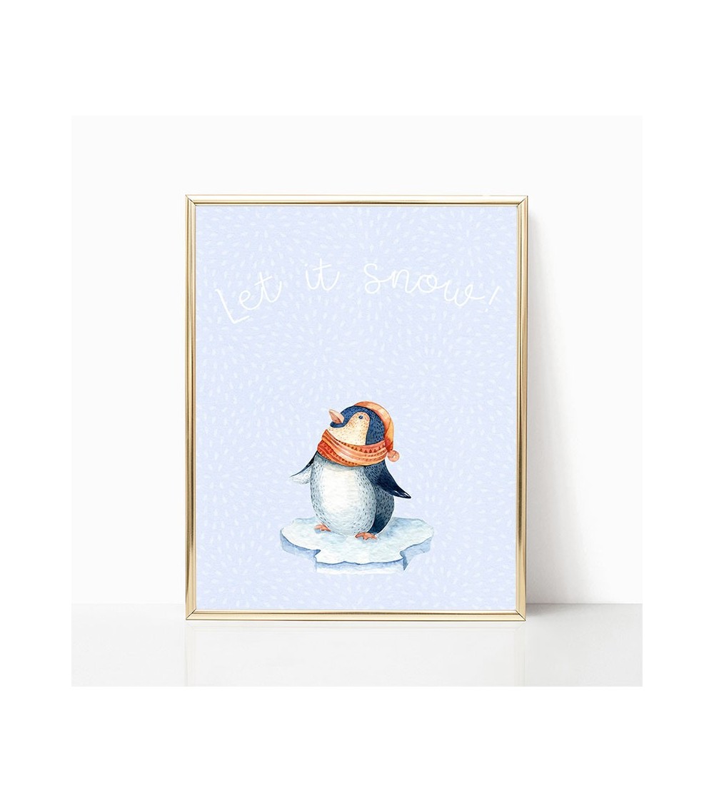 PINGVIN LET IT SNOW! poster na premium matte papiru za dečije sobe (art. p-0699)