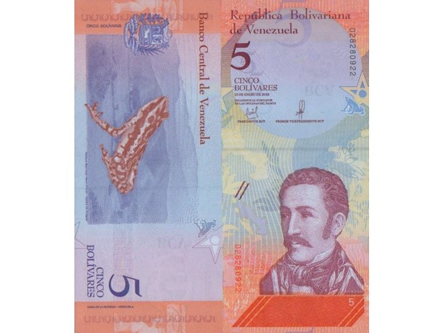 VENECUELA Venezuela 5 Bolivares 2018 UNC, P-102