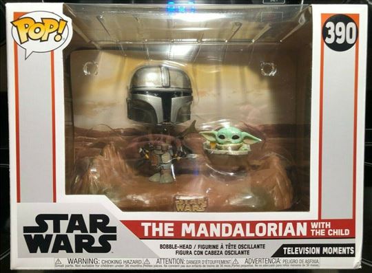 Mandalorian with the Child baby Yoda Pop!