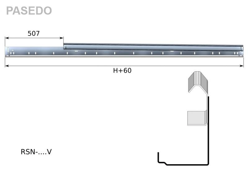 Delovi za segmentna garažna vrata – Set Vertikalnih vodilica 2500