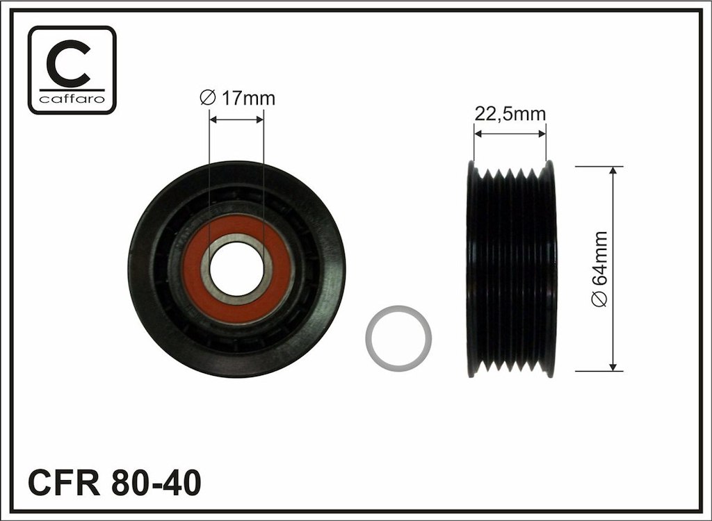 Usmeravajuci roler PK kaisa Audi,Mercedes,Skoda,VW plasticni sa kanalima dimenzije 64x17x22,5