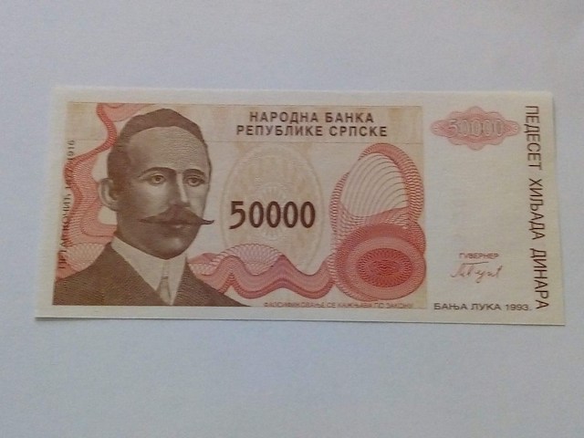 50 000 Dinara 1993.g - Republika Srpska - ODLIČNA -
