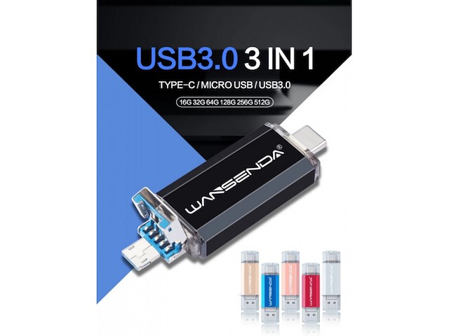 3u1 MULTI USB 3.0 OTG USB Flash: Type-C i Micro USB