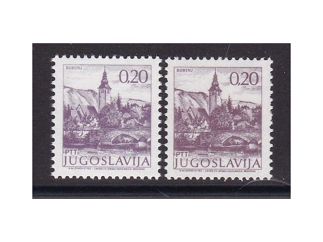 Jugoslavija 1978 Bohinj nijanse u boji svetlo/tamna