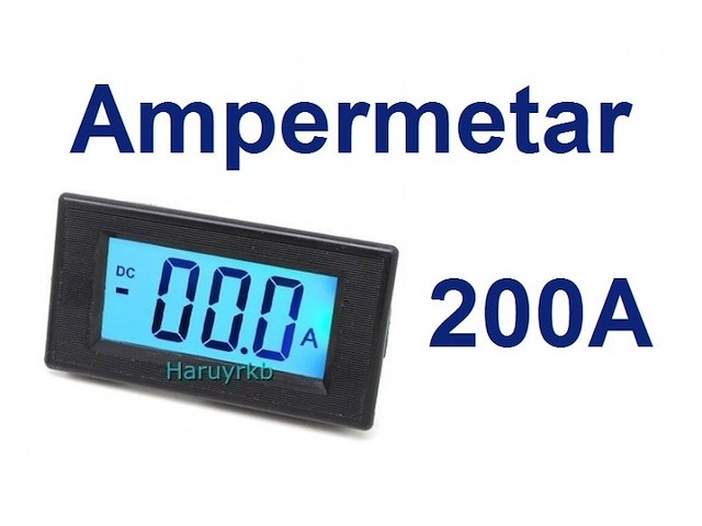 Ampermetar DC 200A plavi displej